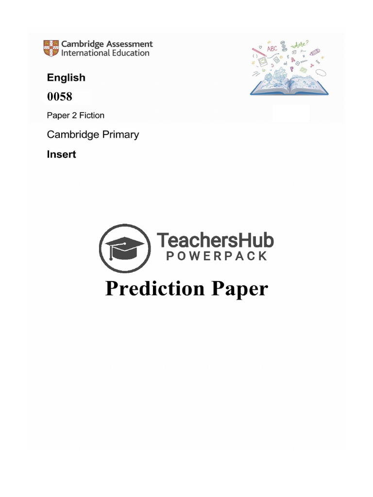 Prediction Paper - Fiction Paper 2 Insert | PDF | Shere Khan