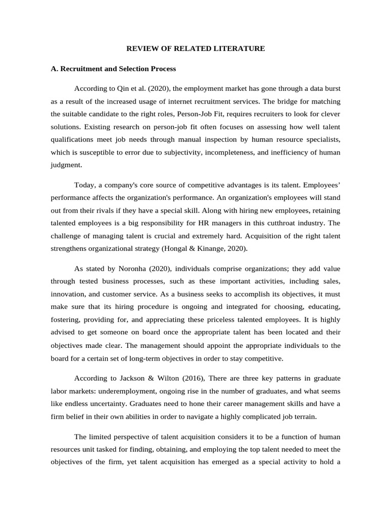 Human Resource Final Paper RRL | PDF | Employment | Compensation And Benefits