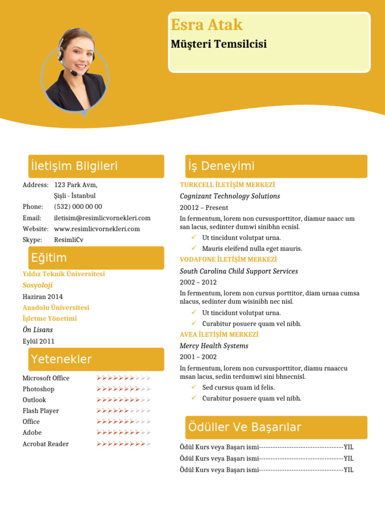 Musteri Temsilcisi cv1 | PDF