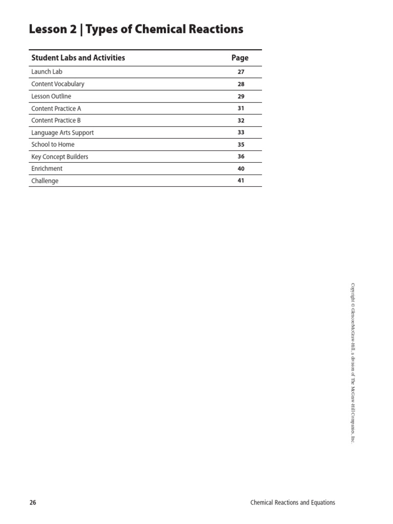 Types of Chemical Reactions Notes | PDF | Chemical Reactions | Chloride