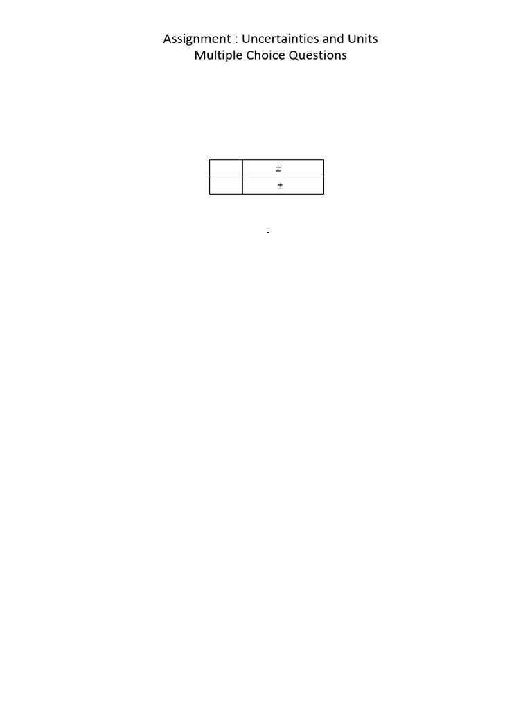 Uncertainties and Derived Units Assignment | PDF | Pressure | Significant Figures