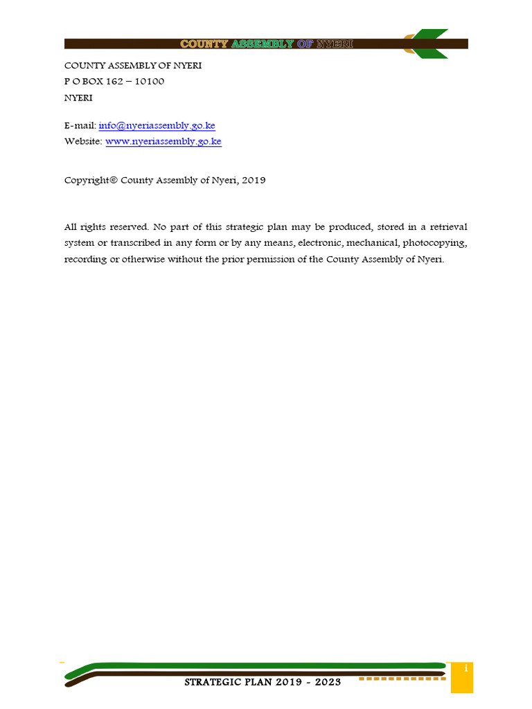 NYERI STRATEGIC PLAN Final Nov 29 - 221029 - 120336 | PDF | Sustainability | Economies