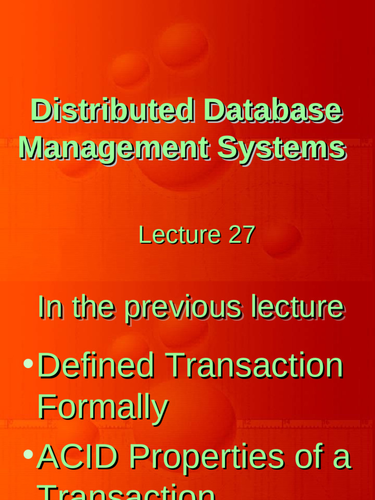 vu_Lec_27 | PDF | Database Transaction | Data Management