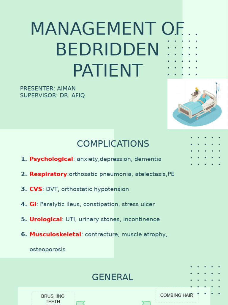 Bedridden Patient Management Guide | PDF | Urinary Incontinence ...