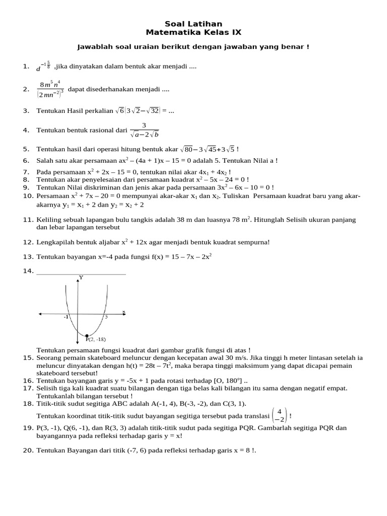Soal Latihan kelas IX | PDF