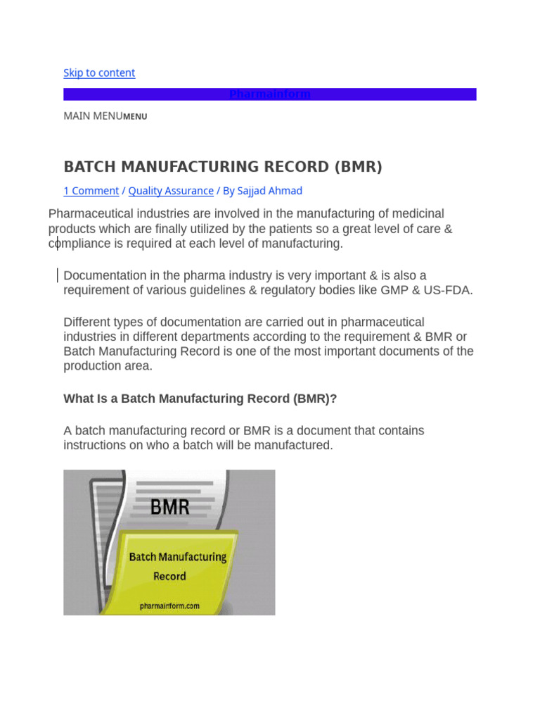 BMR | PDF | Tablet (Pharmacy)