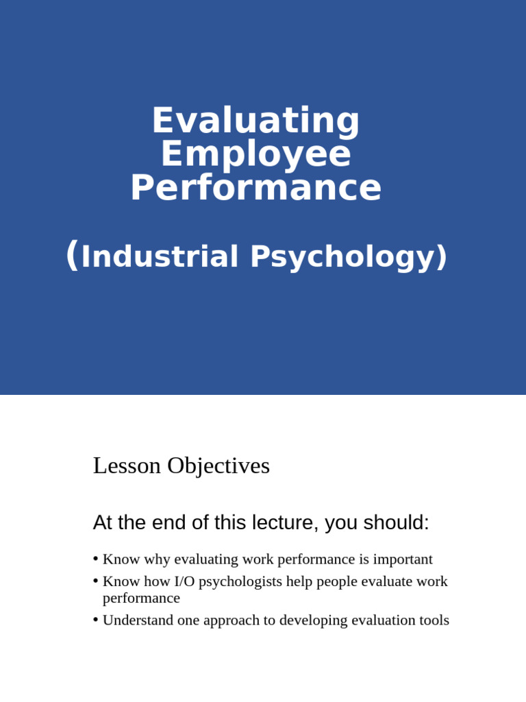 Chapter 6 Evaluating Employee Performance | PDF | Performance Appraisal | Industrial And ...