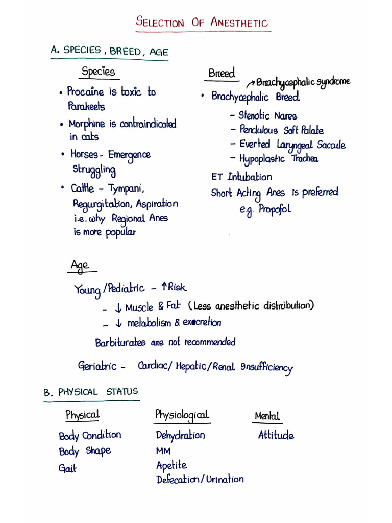 03 Selection of Anesthesia | PDF