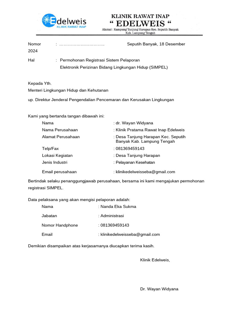 Formulir Registrasi Simpel | PDF