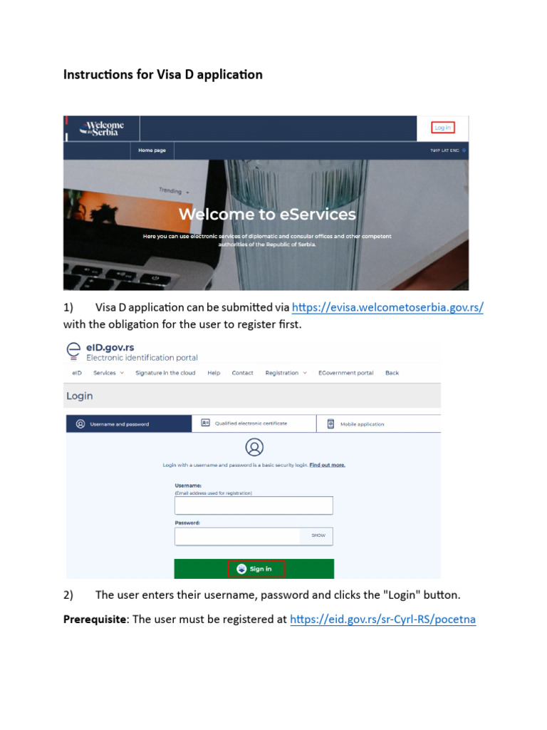 Visa D Application Instructions | PDF
