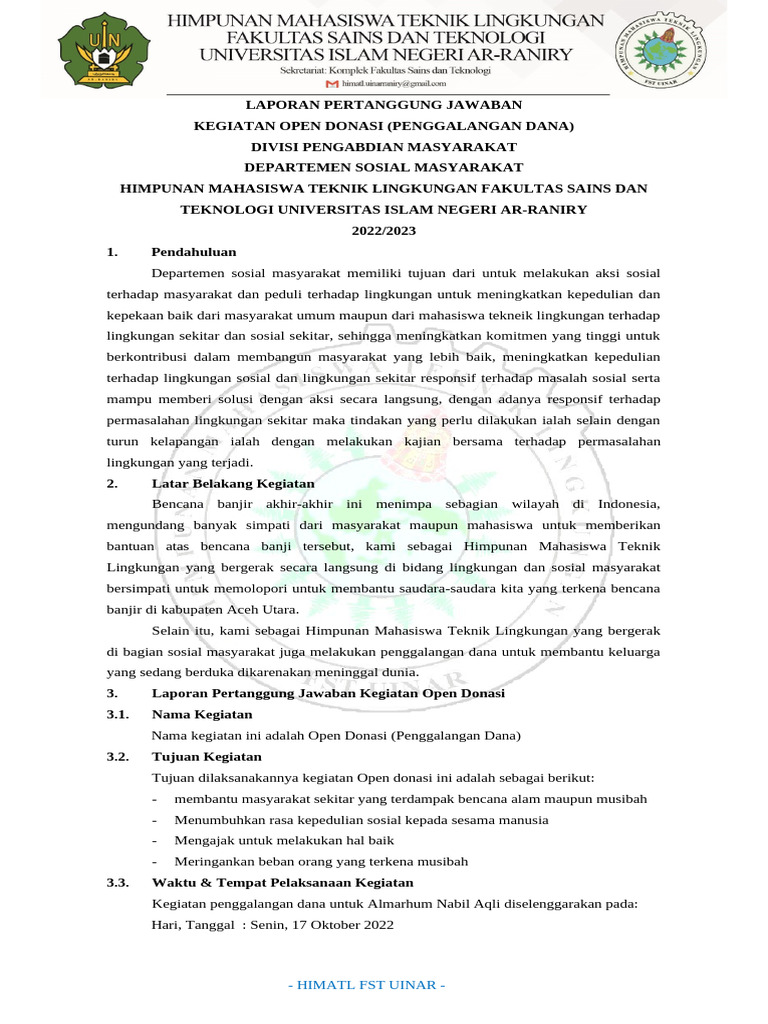 Format LPJ HIMATL FST UINAR | PDF