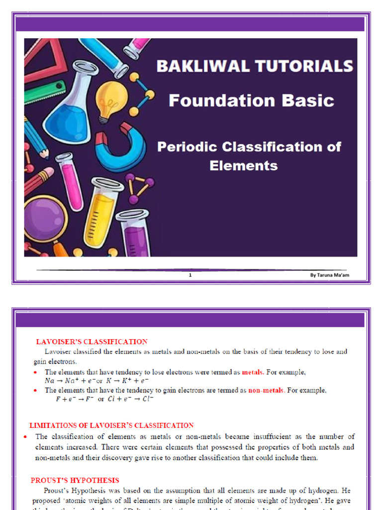 F.Basic - Periodic Classification of Elements | PDF