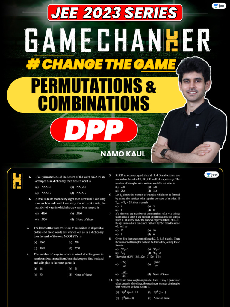 Game Changer DPP - Permutations & Combinations | PDF
