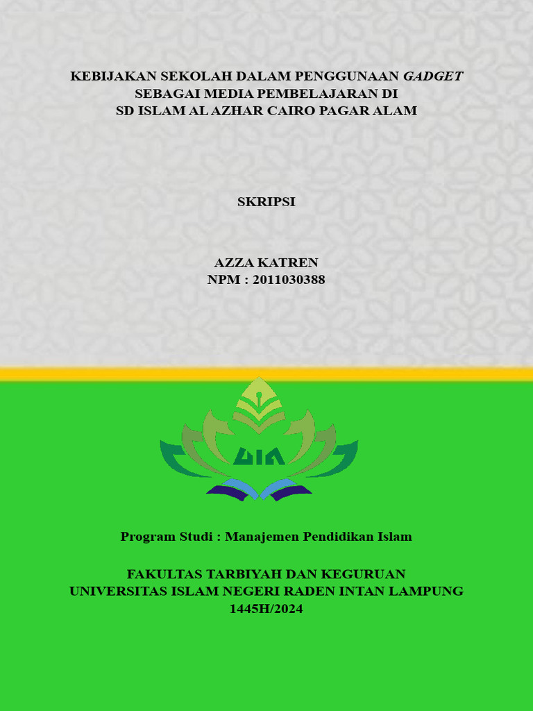 Skripsi Aza 1-5 Full | PDF