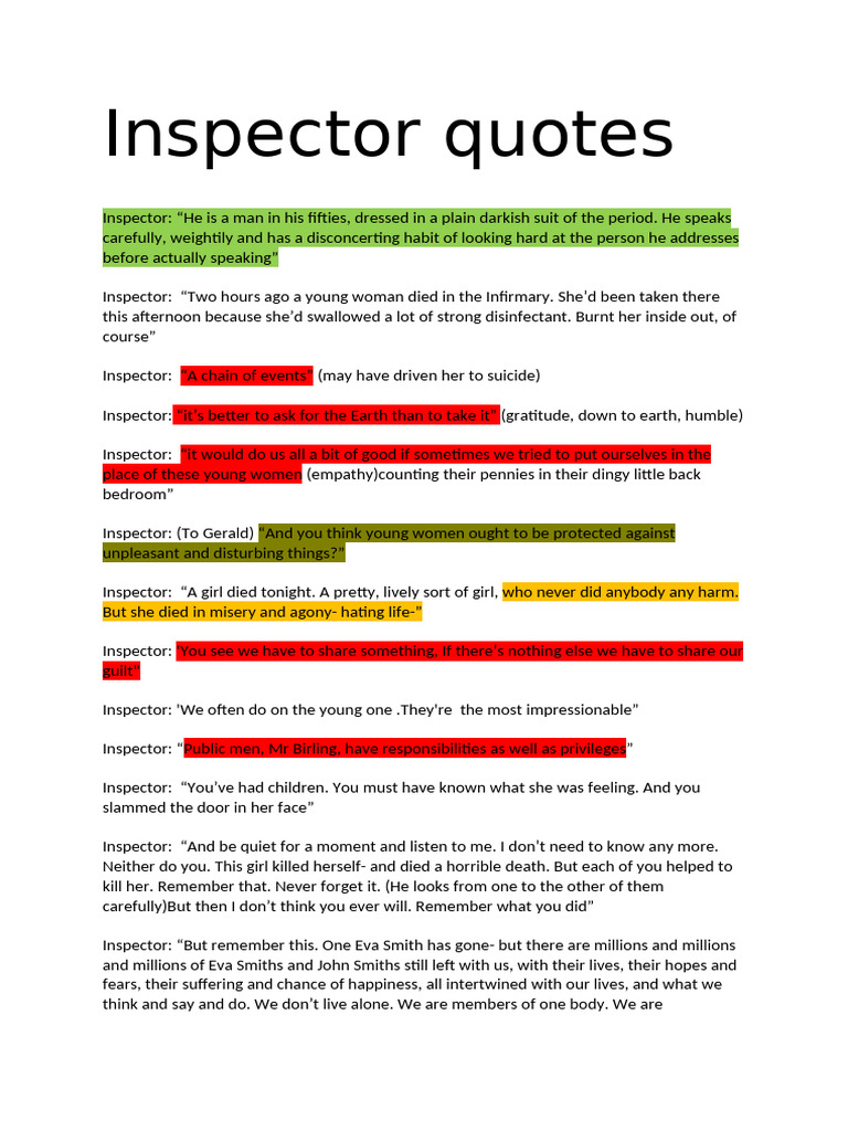 Inspector quotes | PDF