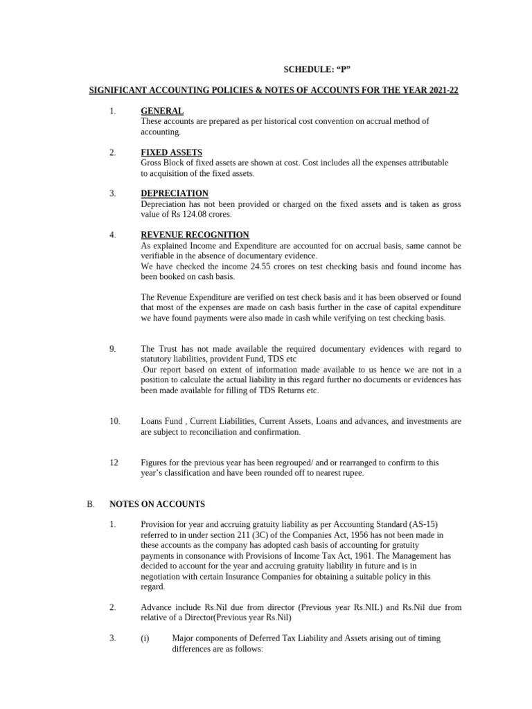 Notes 2021-22 | PDF | Deferred Tax | Expense