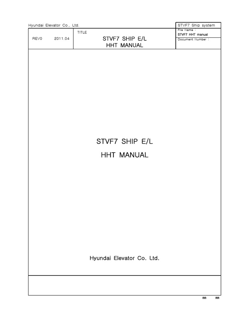HHT Manual(STVF7) | PDF | Elevator | Input/Output