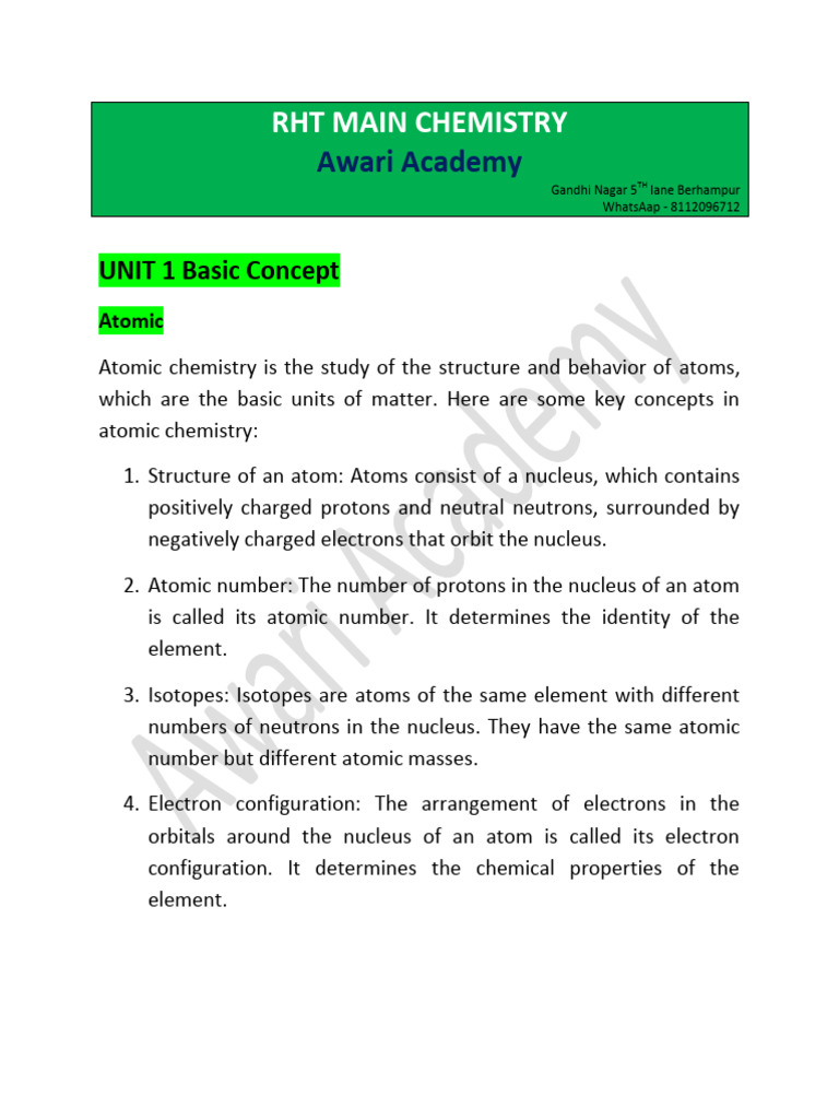 chemistry-rht-main | PDF | Gases | Atomic Orbital