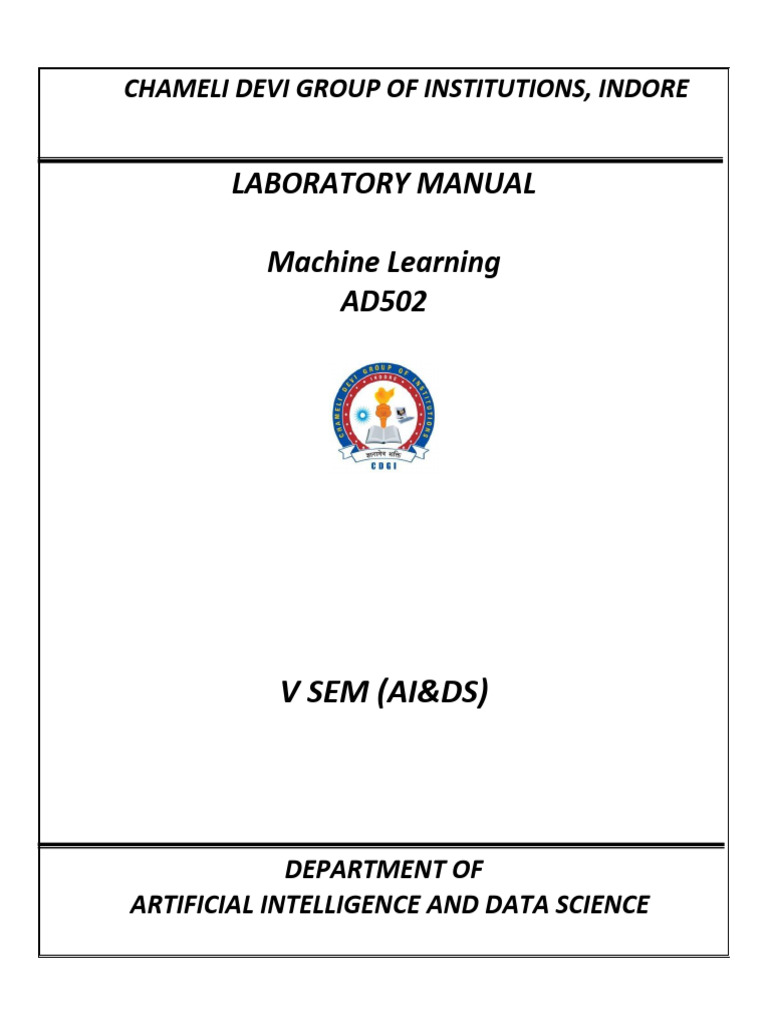 AD-502 Machine Learning Lab - Exp 1-10 | PDF | Support Vector Machine | Statistical Classification