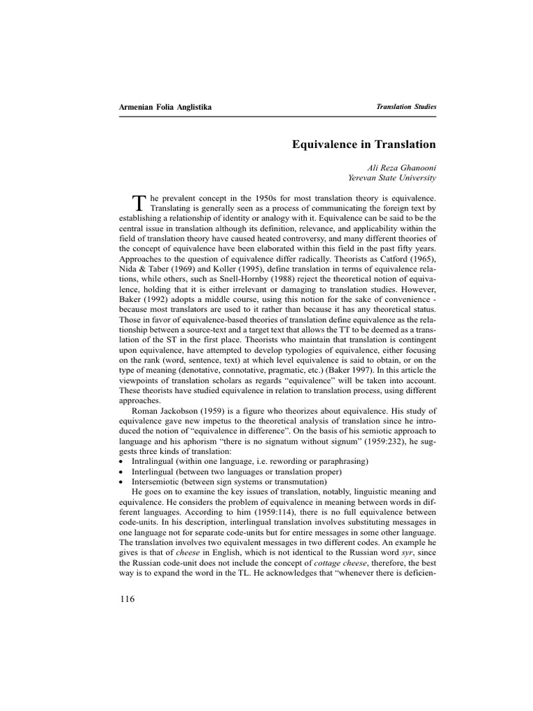 Equivalence in Translation (4) | PDF | Translations | Word