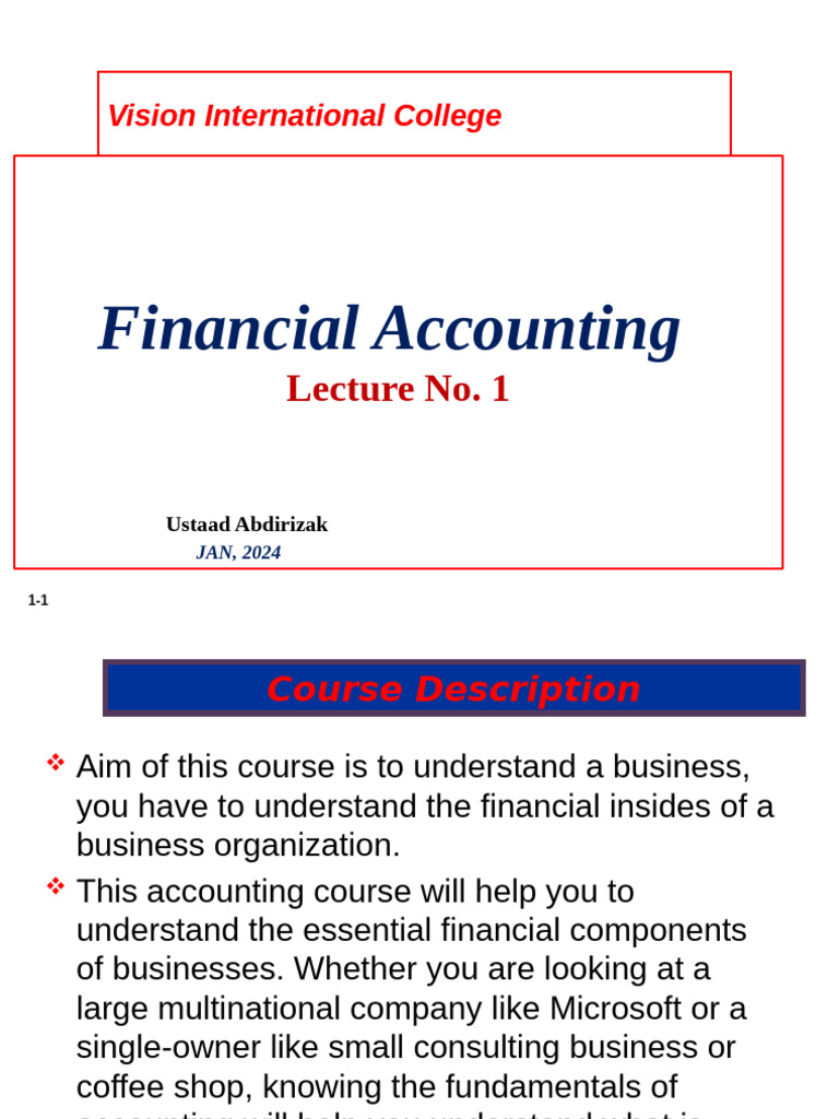 Introduction To Accounting and Finance Chapter One | PDF | Equity ...