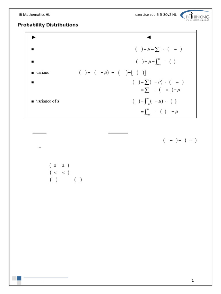 Exs 5-5-30v2 HL Probability Distributions | PDF | Probability ...