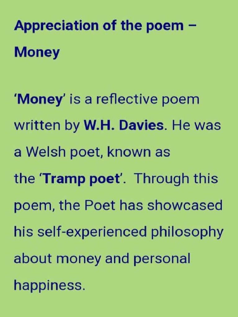 Poem Money | PDF