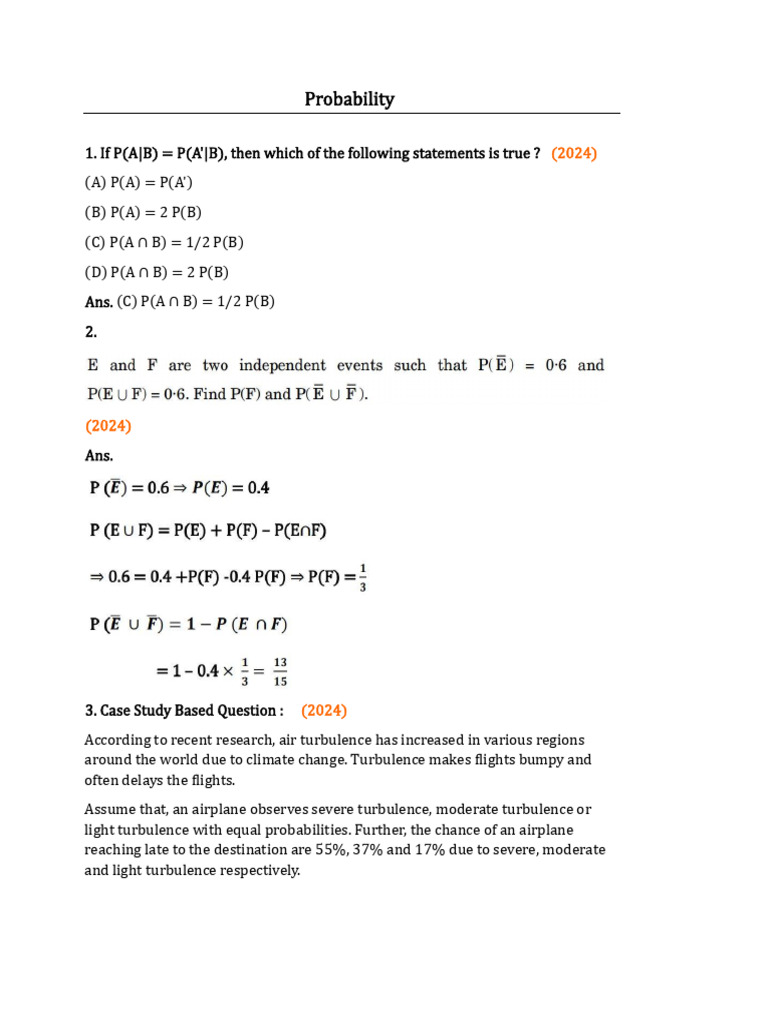 PROBABLITY PYQ | PDF