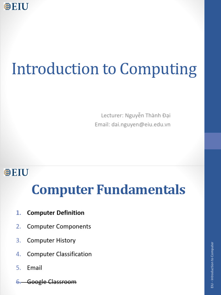 W 1 - 1 - Computer Fundamentals | PDF | Computer Data Storage | Microcomputers