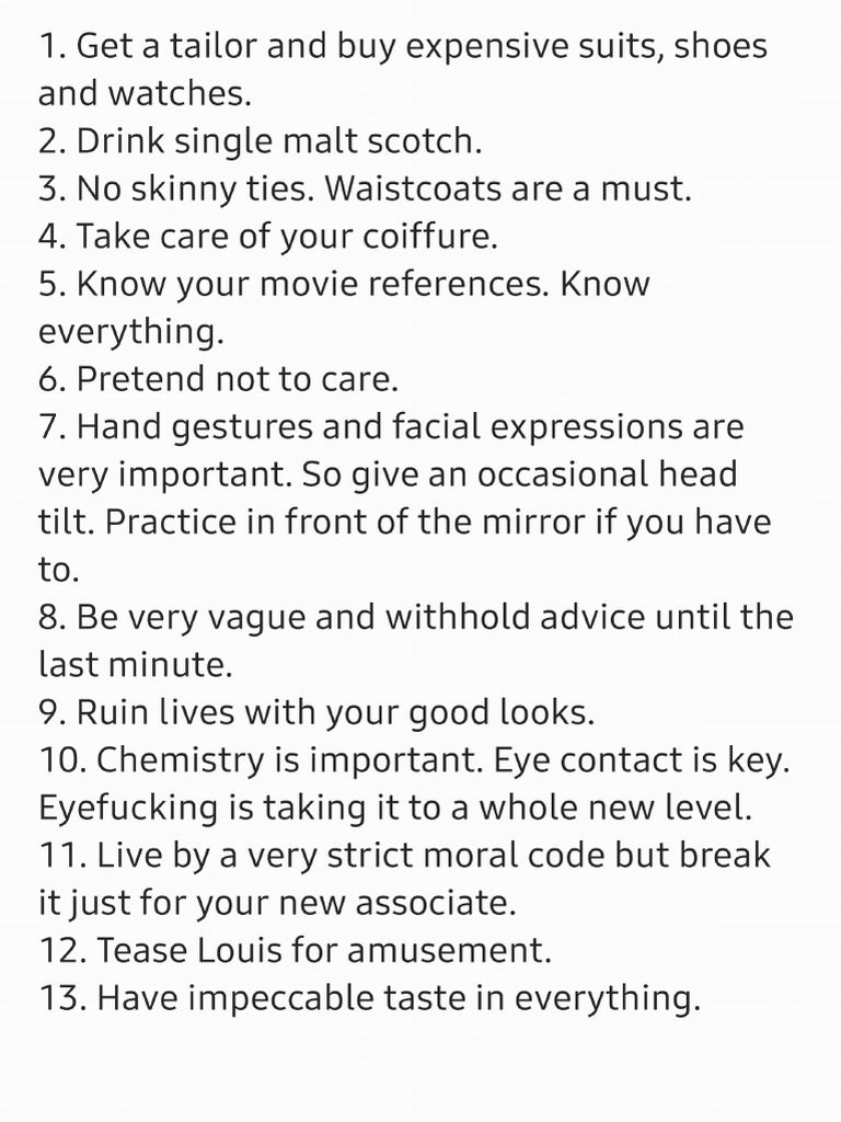 How to Be Harvey Spector | PDF