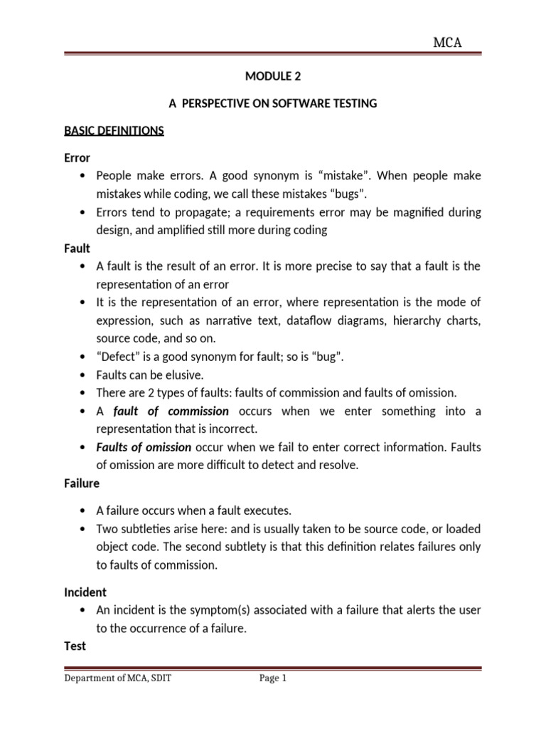 Module II notes (6) | PDF | Software Testing | Formal Verification Module II notes (6) | PDF | Software Testing | Formal Verification