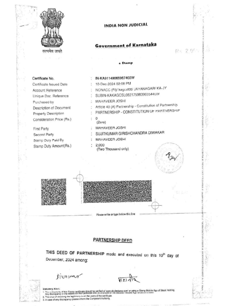 Partnership Deed | PDF
