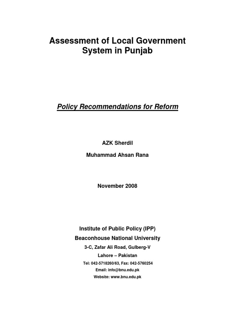 Assessment of Local Government System in | PDF | Governance ...