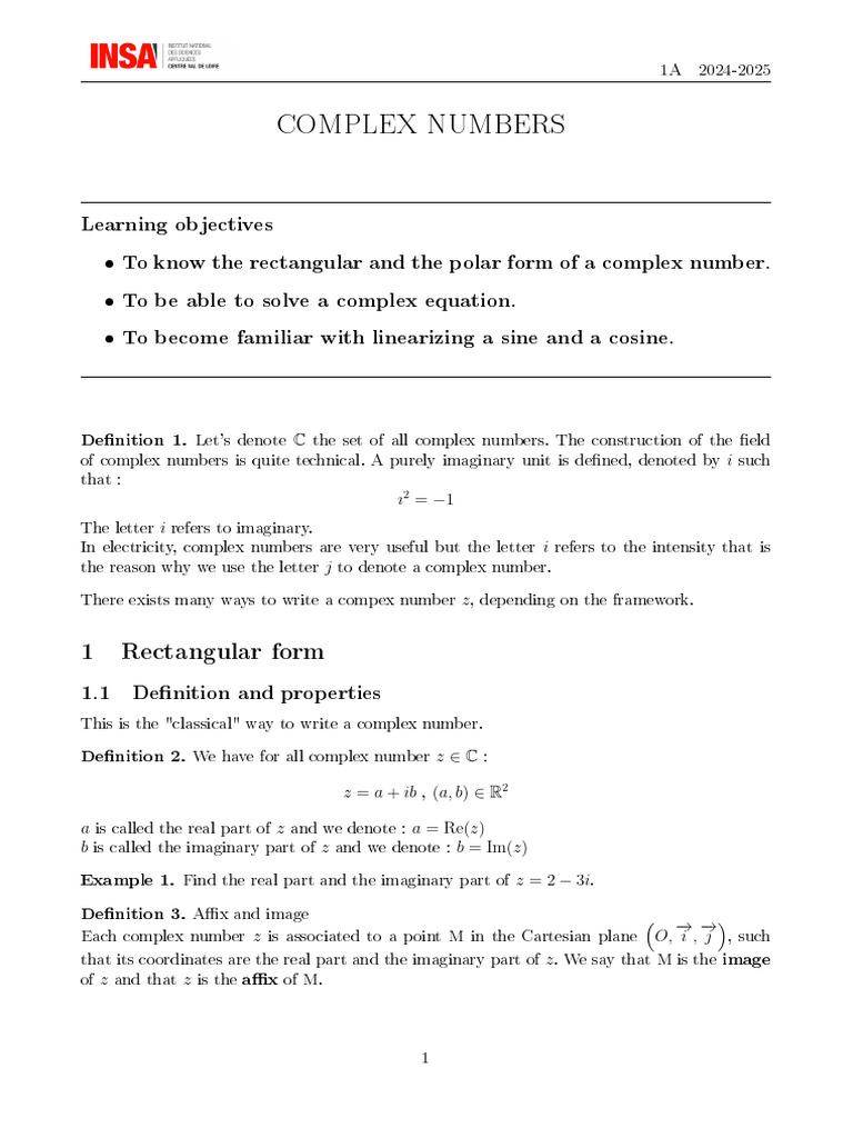 complex numbersV2024 | PDF | Complex Number | Trigonometric Functions