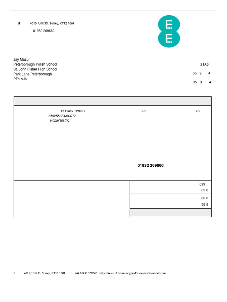 Invoice Ee | PDF