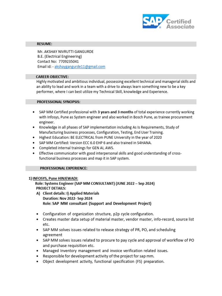 Akshay_sap_MM final | PDF | Procurement