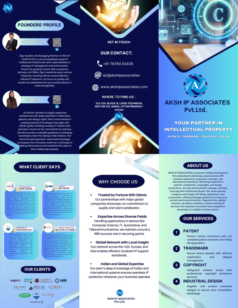 Navy Modern Business Agency Brochure | PDF | Intellectual Property | Patent
