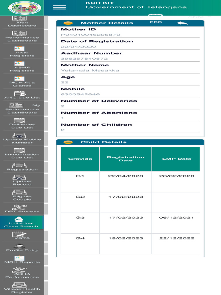 Maternal Health Record Overview | PDF