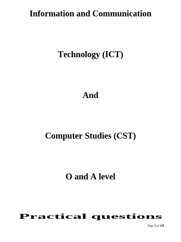 ICT and Computer Studies Practical Guide | PDF | Byte | Computing