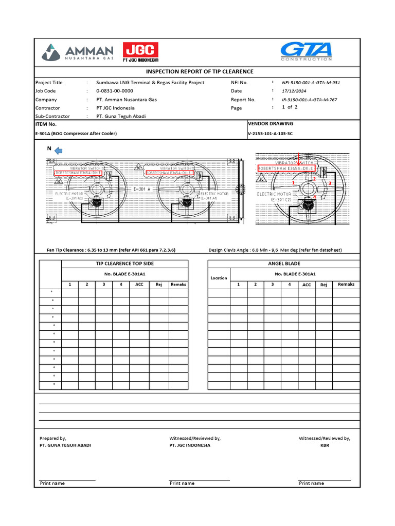 IR-3150-001-A-GTA-M-767 Angel Blade, Tip Clearence, E-301A | PDF | Gases | Gas Technologies