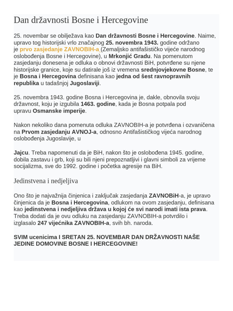 Dan Drzavnosti | PDF