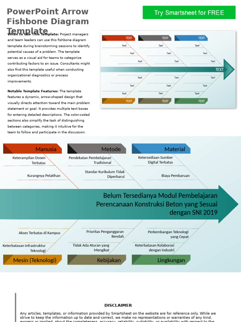 IC PowerPoint Arrow Fishbone Diagram Template | PDF
