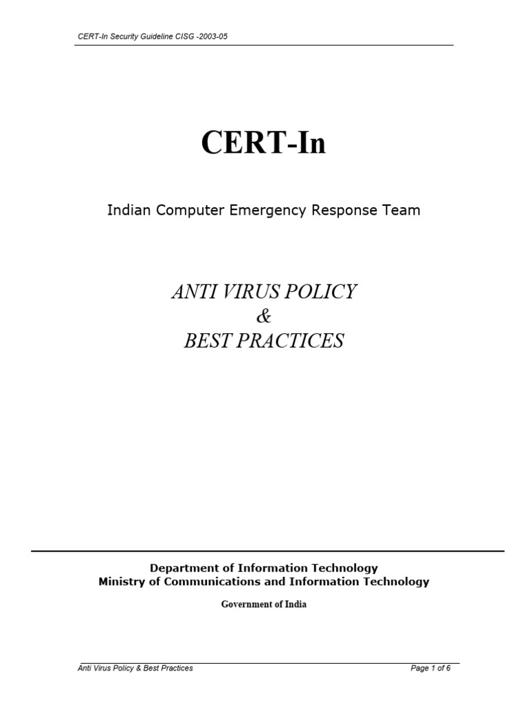 Antivirus Policy and Best Practices | PDF | Computer Virus | Antivirus ...