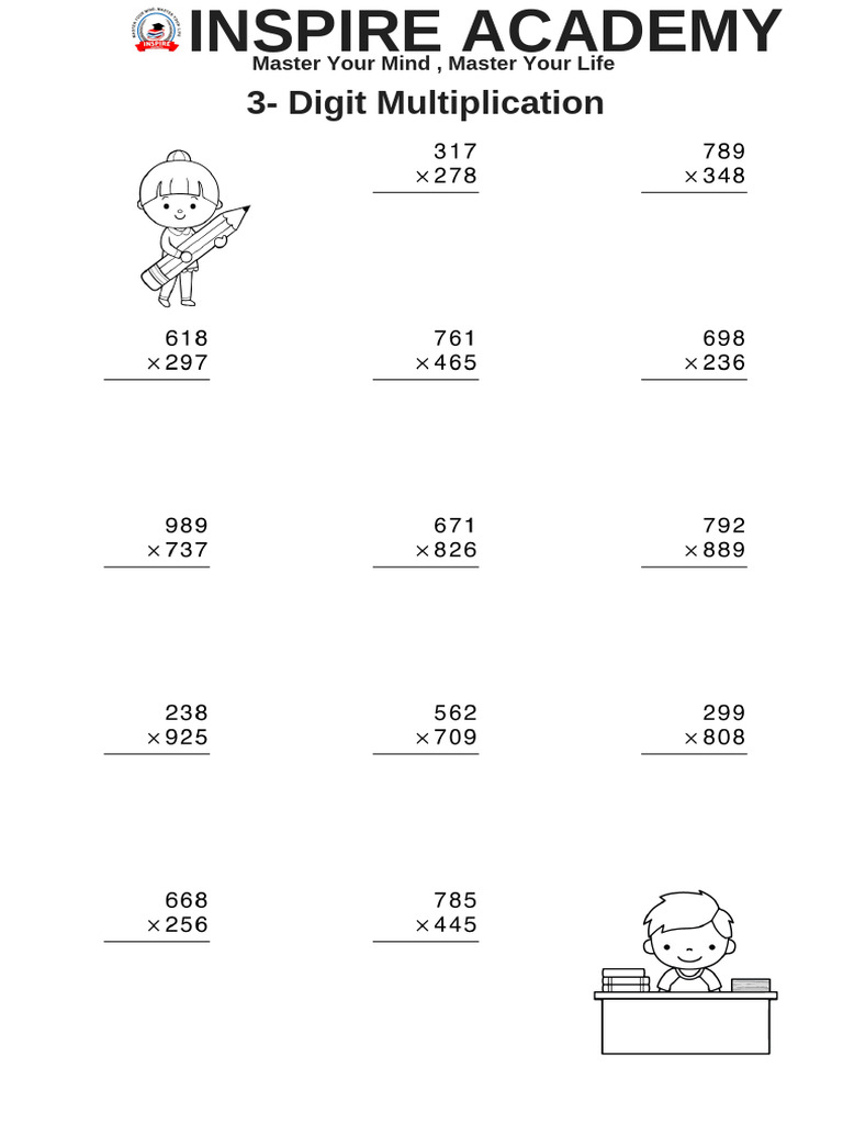 3 Digit Multiplication-Worksheets | PDF