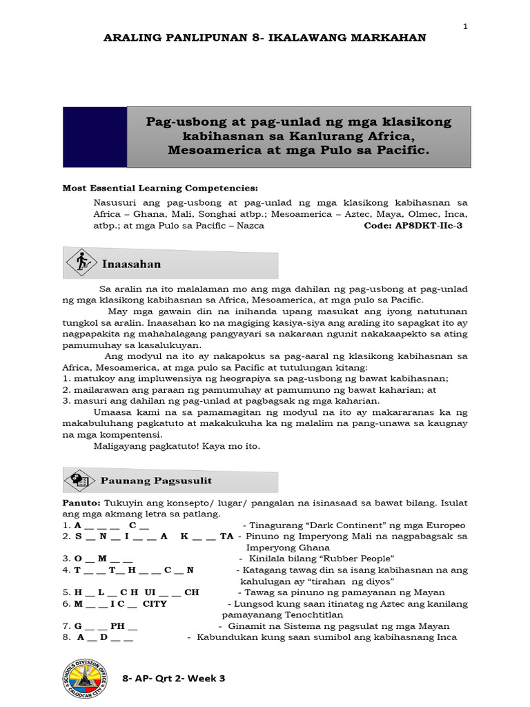 AP 8 Q2 Week 3 | PDF