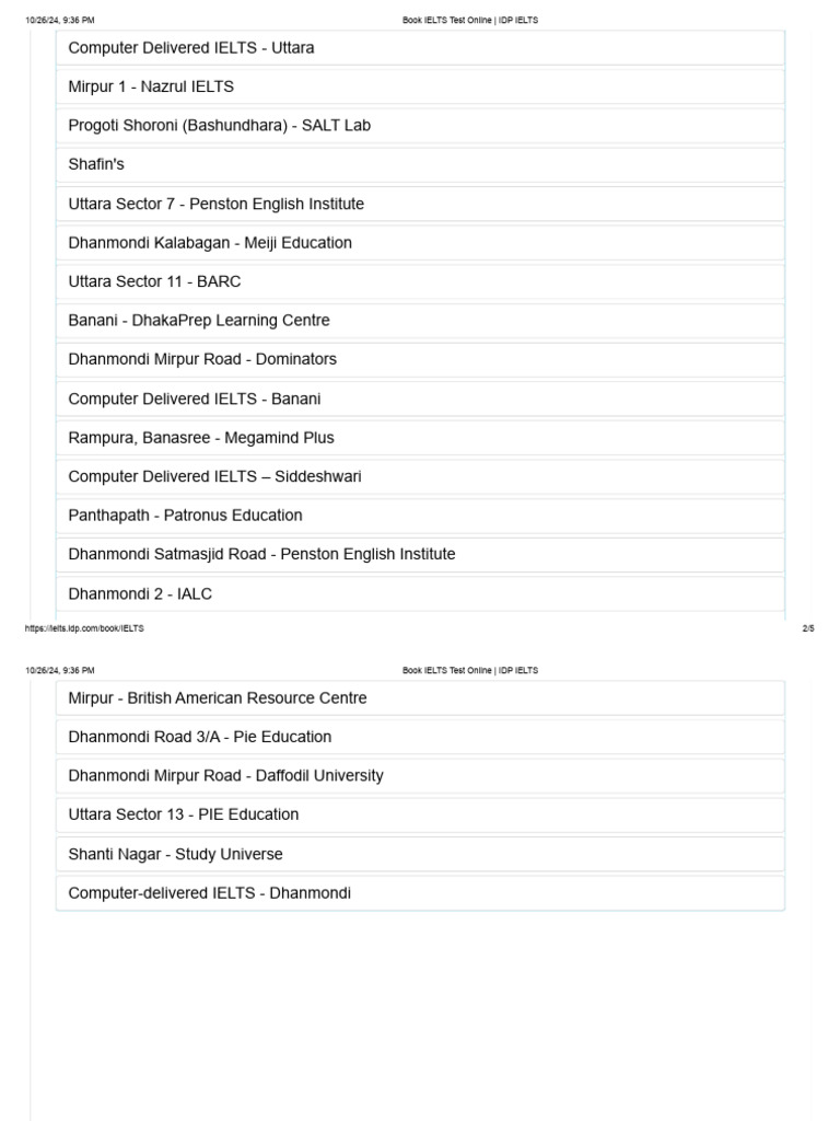 Book IELTS Test Online - IDP IELTS | PDF
