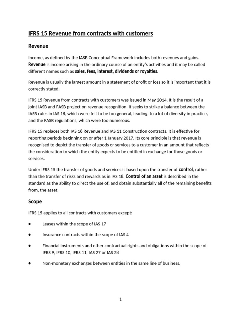 IFRS 15: Revenue Recognition Guide | PDF | International Financial ...