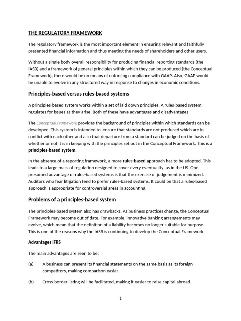 The Regulatory Framework | PDF | International Financial Reporting ...