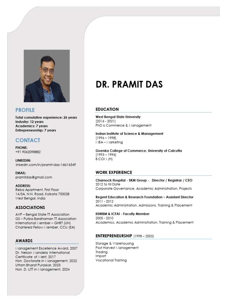 Profile Dr. Pramit Das | PDF