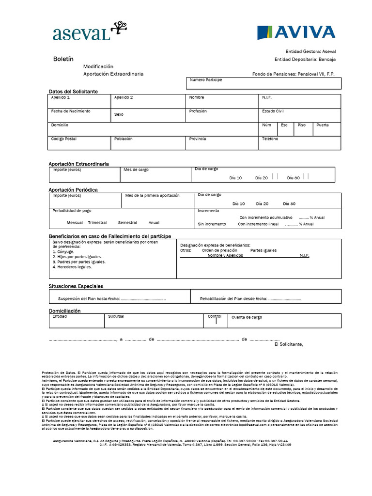 Solicitud de Modificación | PDF | Seguro | Reaseguro